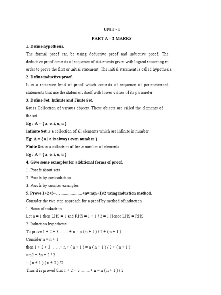 Unit 1 Question Bank | PDF | Mathematical Proof | Regular Expression