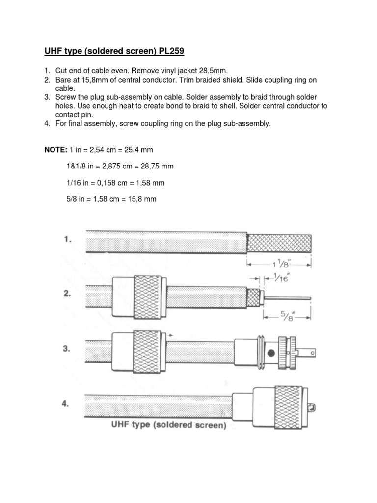 PL259 Connector Assembly Guide | PDF | Technology & Engineering