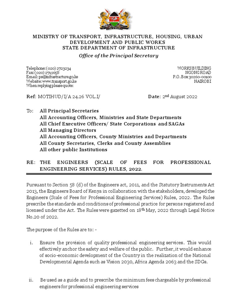 REVISED PS CIRCULAR ON THE ENGINEERS RULES 2022 (Original) | PDF ...
