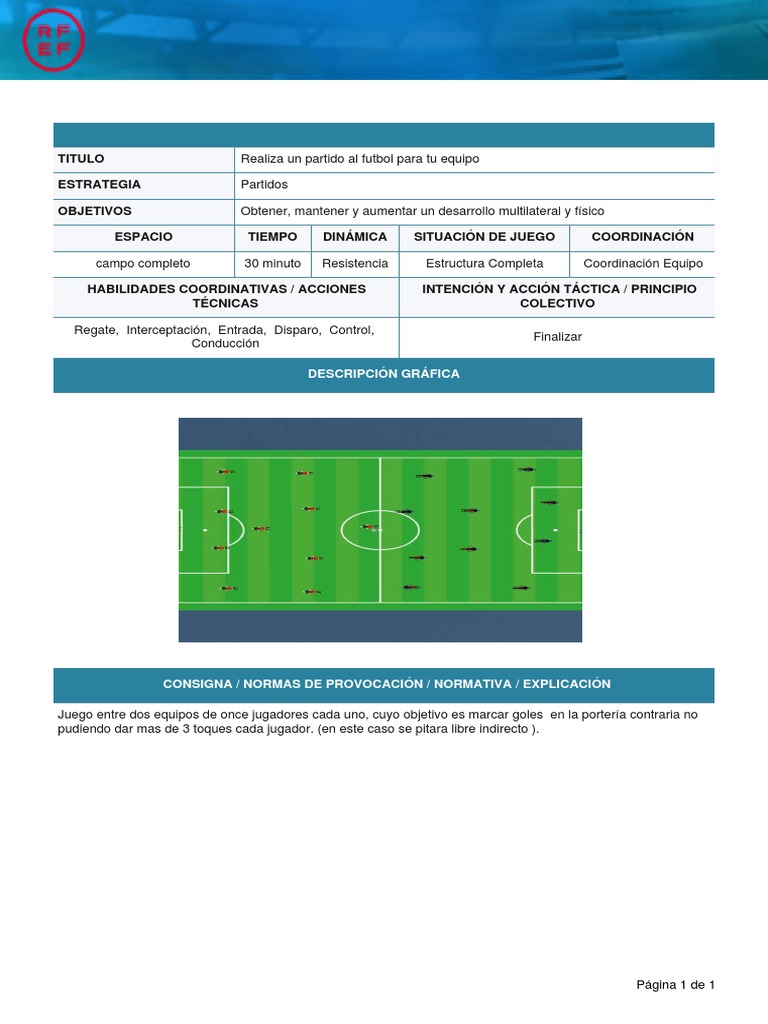 Realiza Un Partido Al Futbol para Tu Equipo | PDF