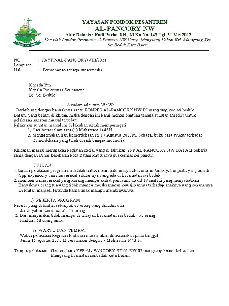 Surat Sunatan Massal | PDF