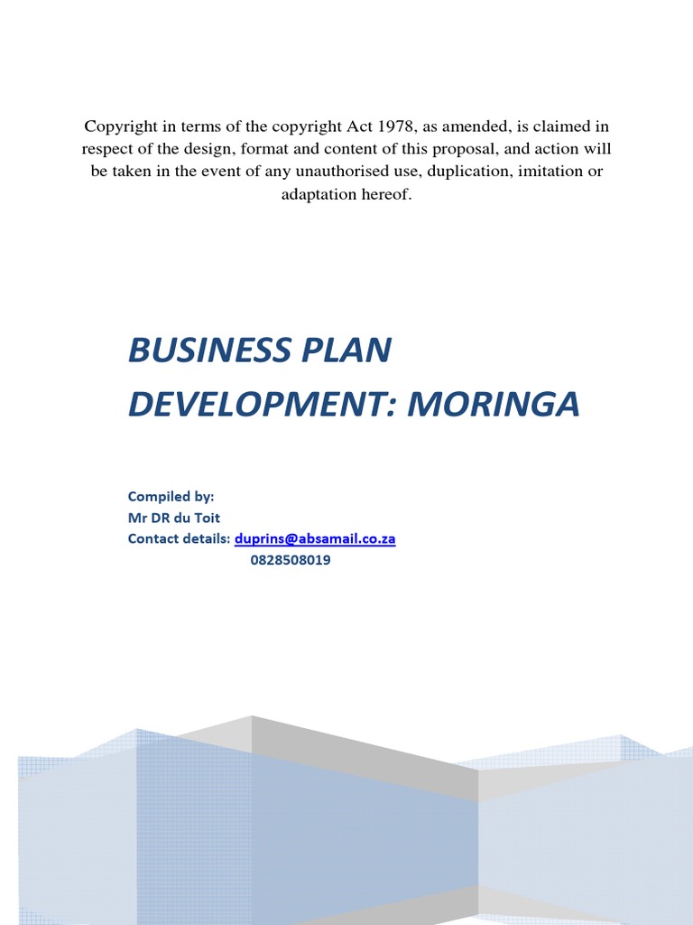Moringa Production Plan ZA | PDF | Net Present Value | Internal Rate Of ...