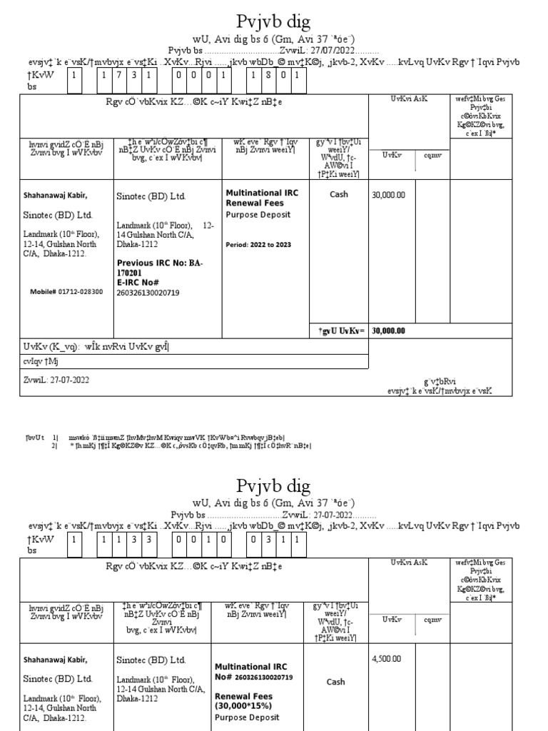 IRC Renewal Fees 2024-25 Overview | PDF