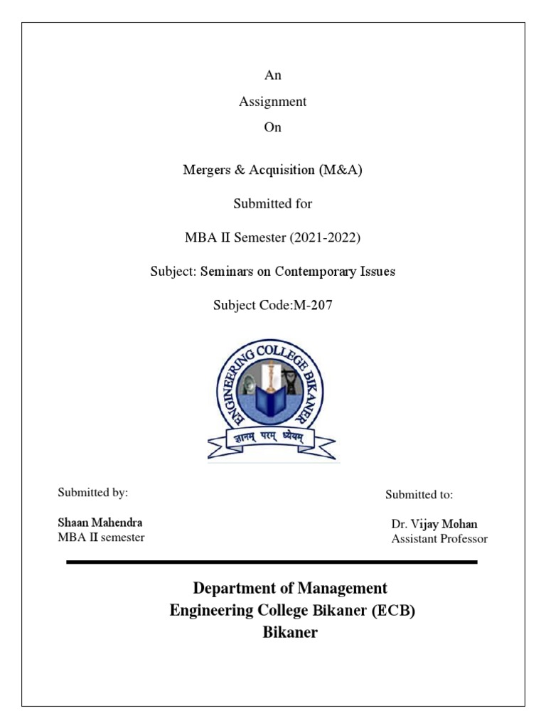 M&a File | PDF