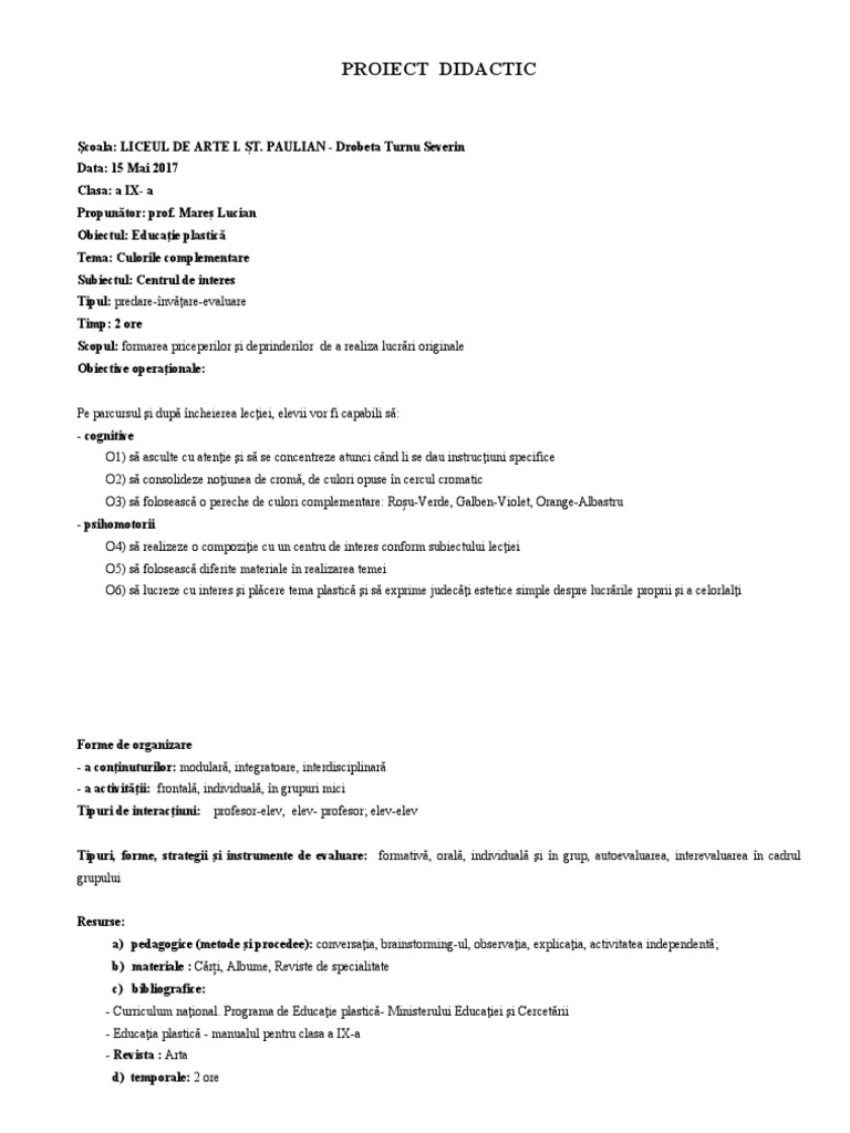 proiect_didactic_contrastul_culorilor_complementare | PDF