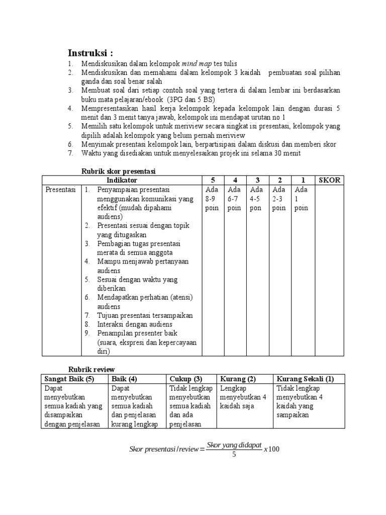 Projek Refleksi Kelas 1 | PDF