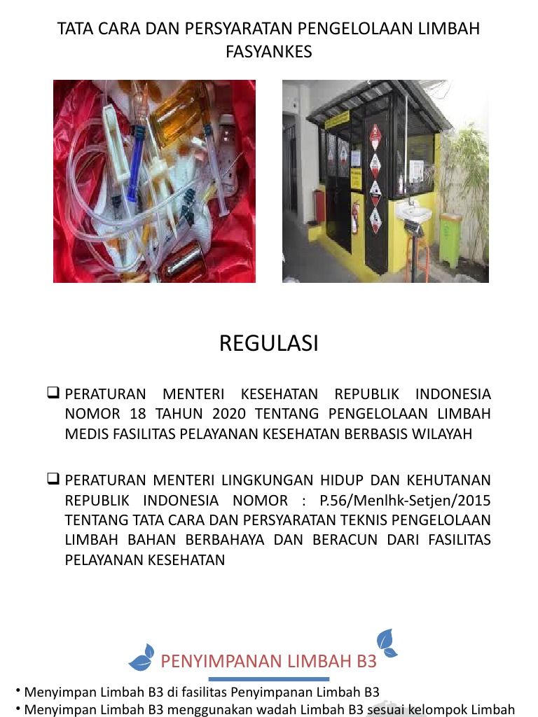 TATA CARA DAN PERSYARATAN PENGELOLAAN LIMBAH FASYANKES | PDF