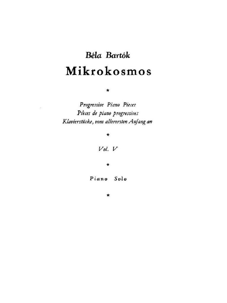 Mikrokosmos Vol. 5 - Béla Bartók | PDF