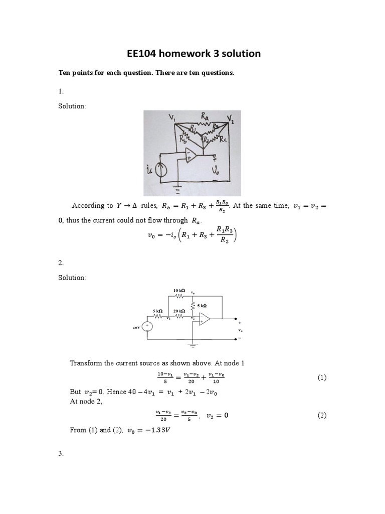2020EE104 HW3 Solution New | PDF