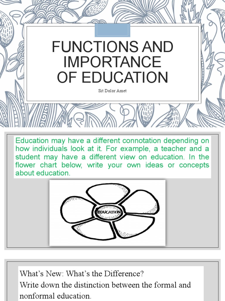 Functions and Importance of Education | PDF | Behavior Modification ...
