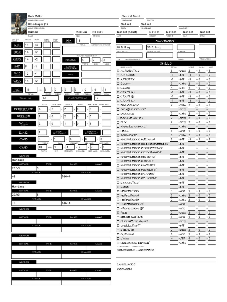Charactersheet 3 | PDF