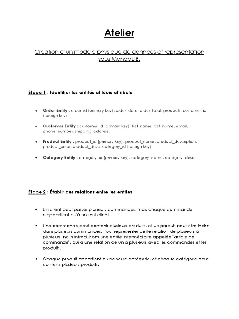Atelier MongoDB | PDF | Bases de données | Modèle de données