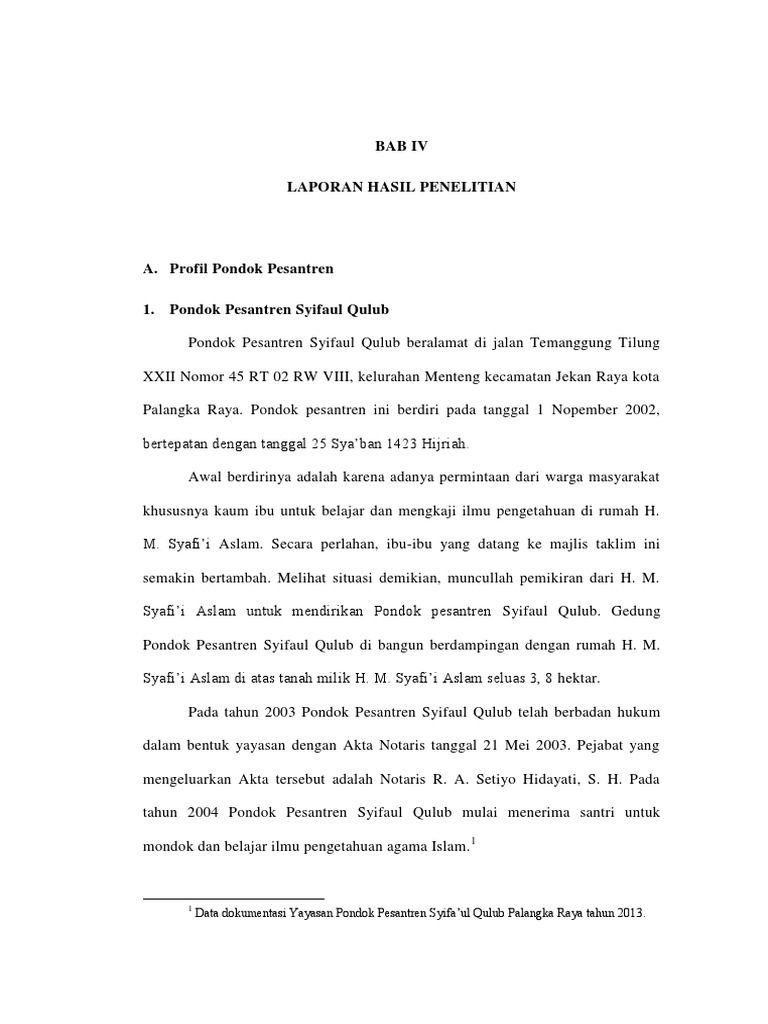 Pondok Pesantren Raudhatul Jannah DLL | PDF