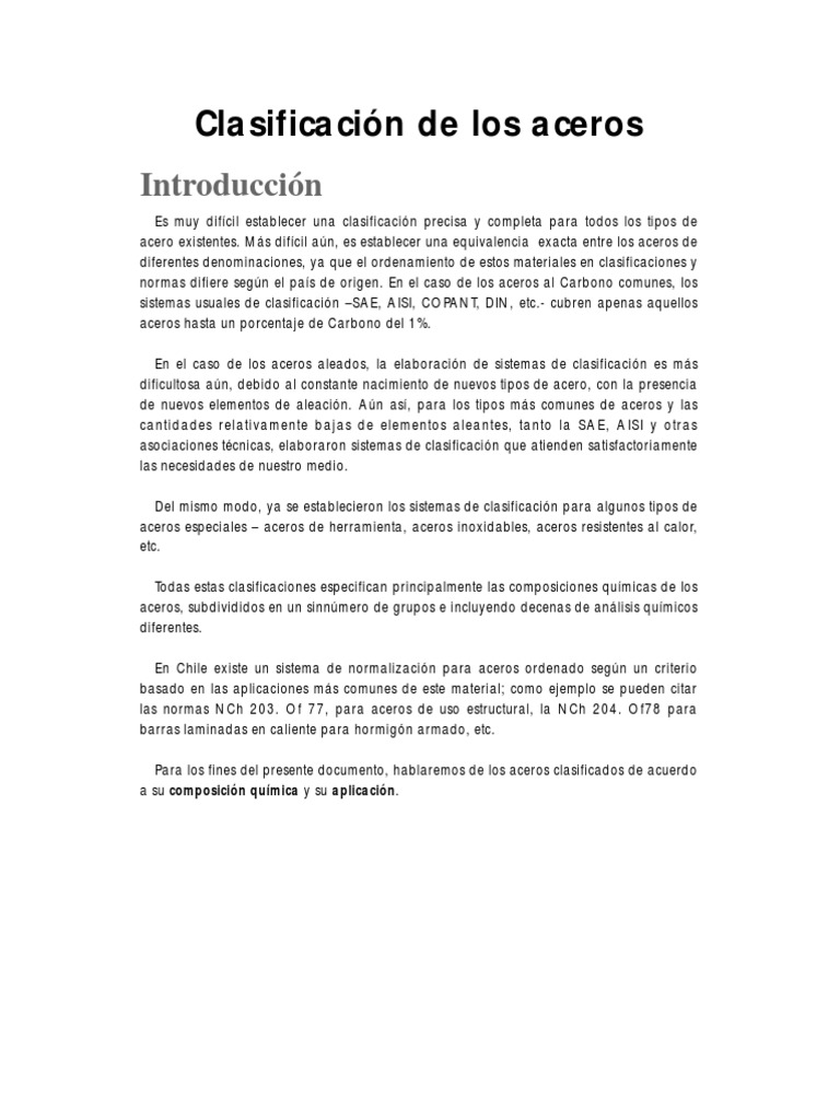 Clasificación y Normas de Aceros | PDF