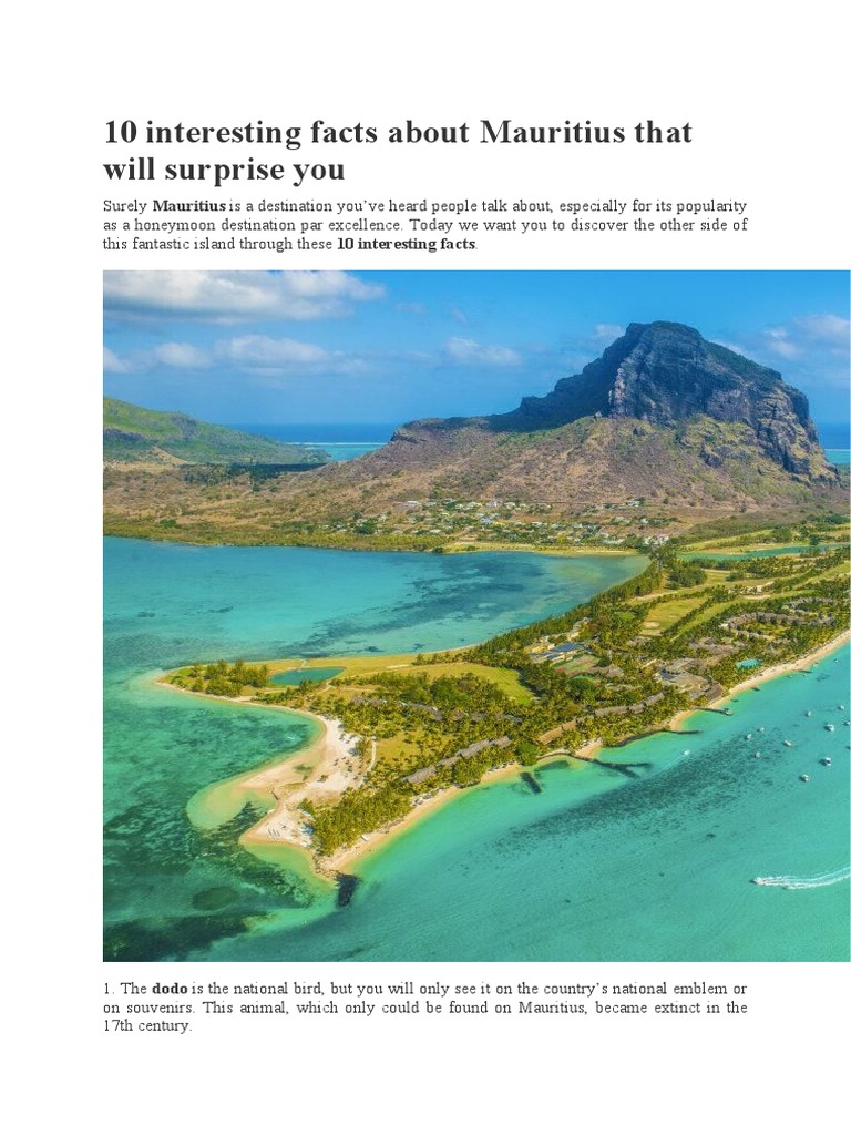10 Interesting Facts About Mauritius That Will Surprise You | PDF ...