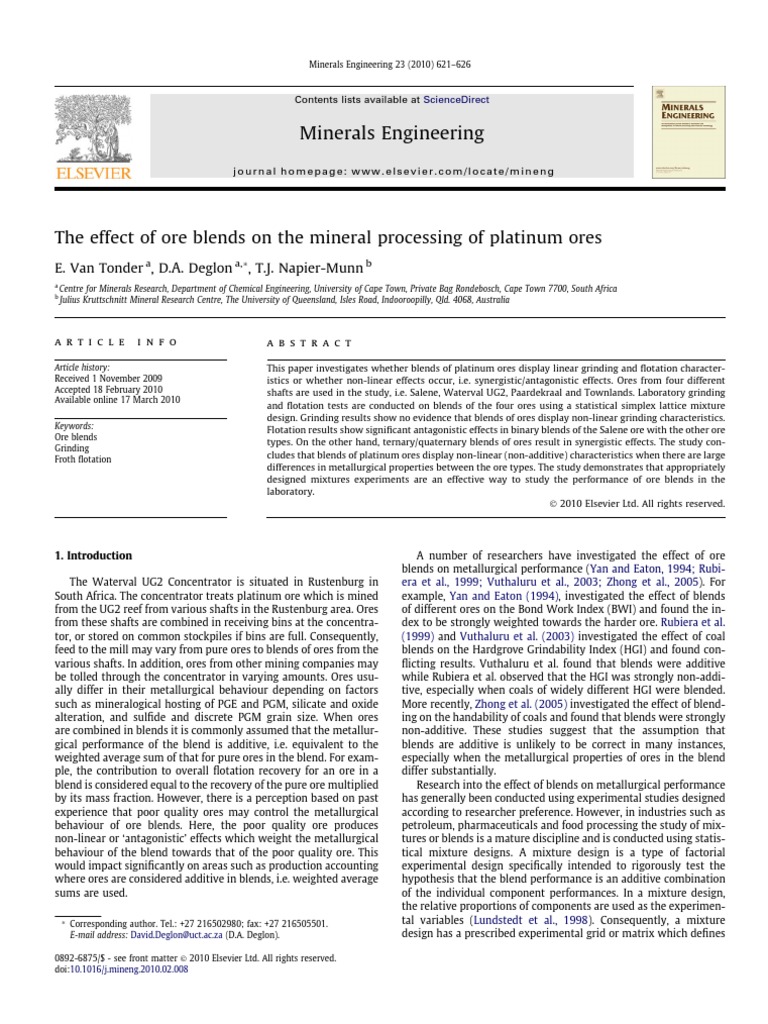 Platinum Ore Blending Effects | PDF | Errors And Residuals | Regression ...