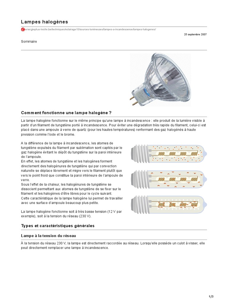 Energieplus-Lesite - Be-Lampes Halogènes | PDF | Lampe à incandescence ...