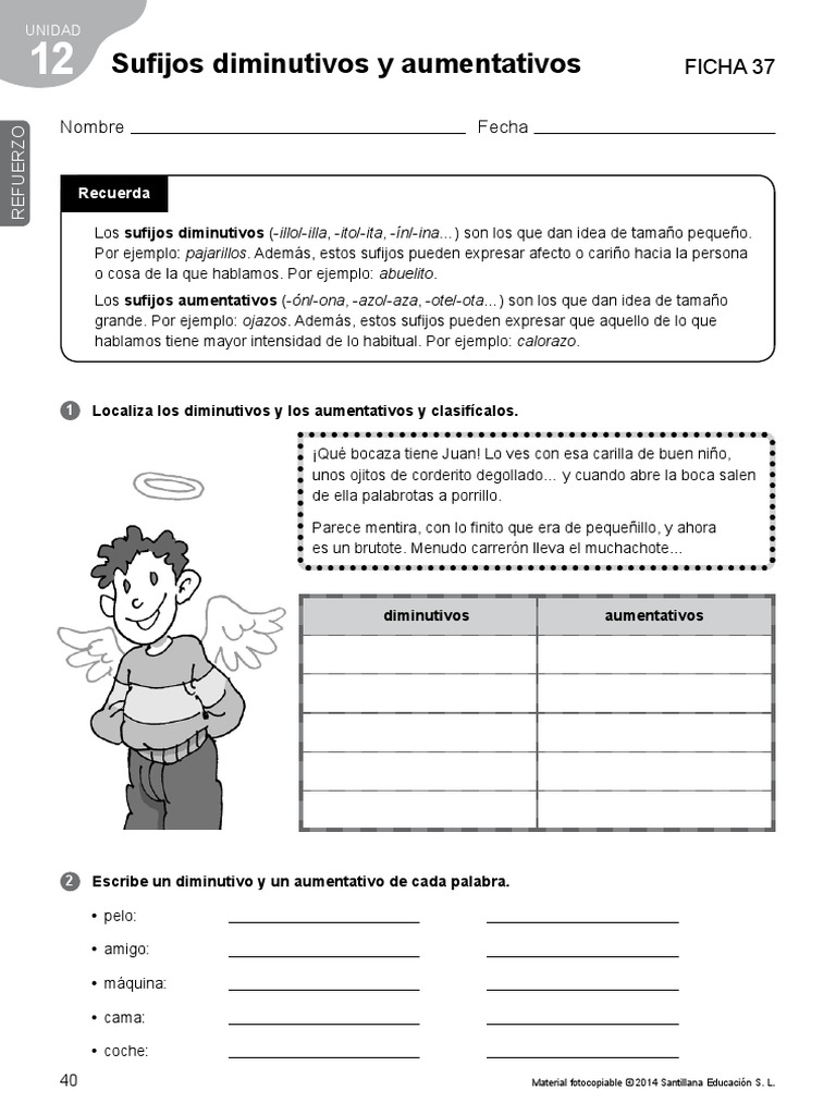 Sufijos Aumentativos y Disminutivos | PDF