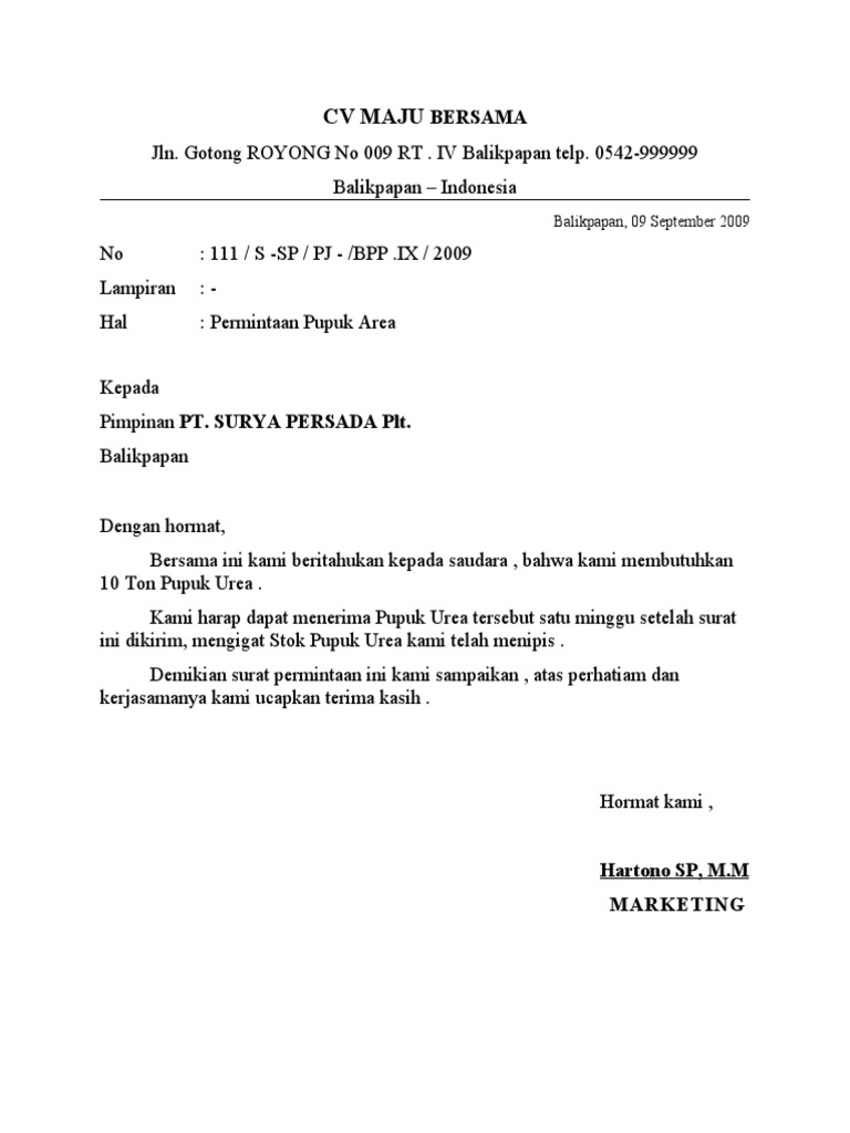 CV Maju Bersama | PDF