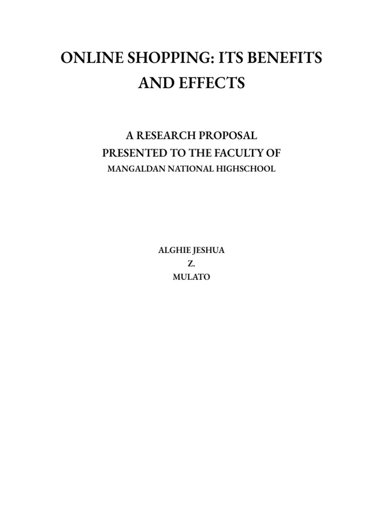 Benefits of Online Shopping Research | PDF | Online Shopping | Popular ...