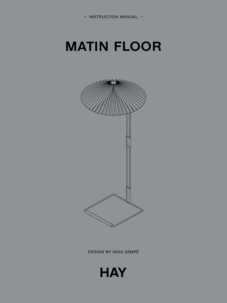 Matin Floor Lamp Instruction Manual | PDF | Screw | Components