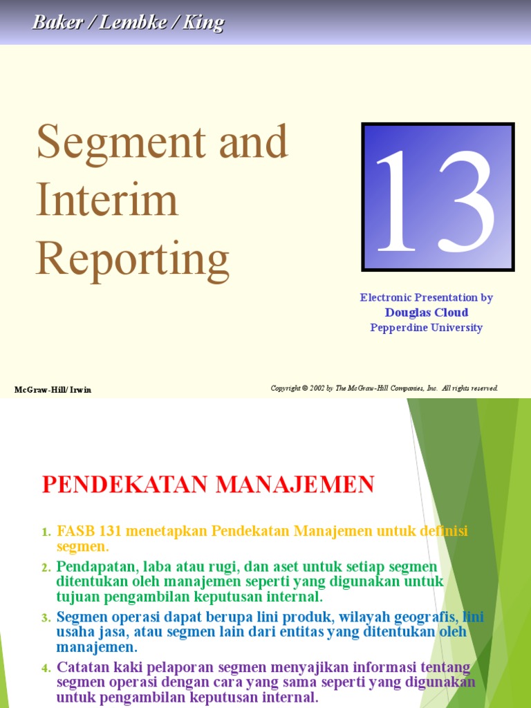 Chap13, SEGMENT - REV | PDF