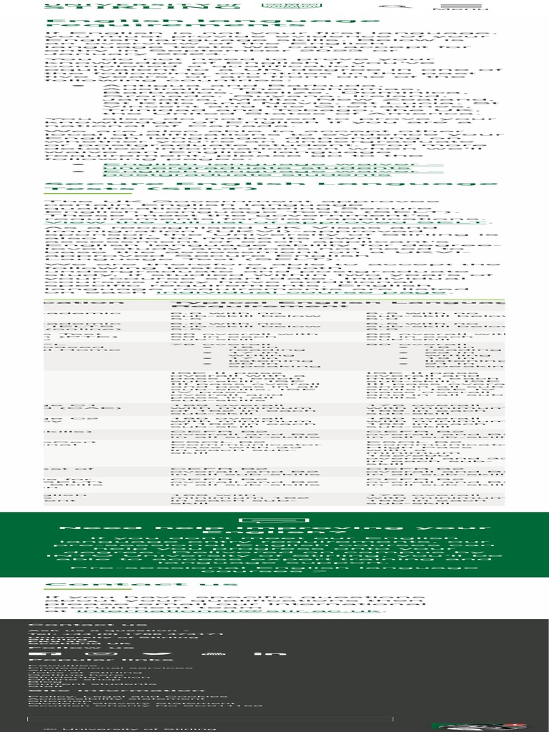 English language requirements International University of Stirling | PDF