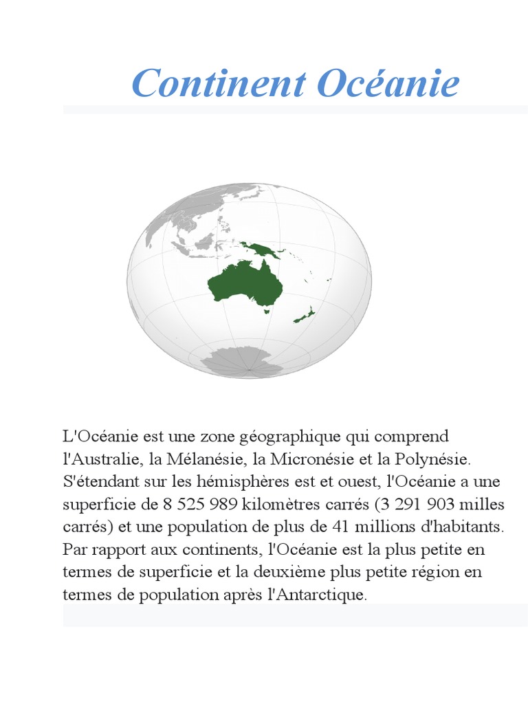 Continent Océanie | PDF