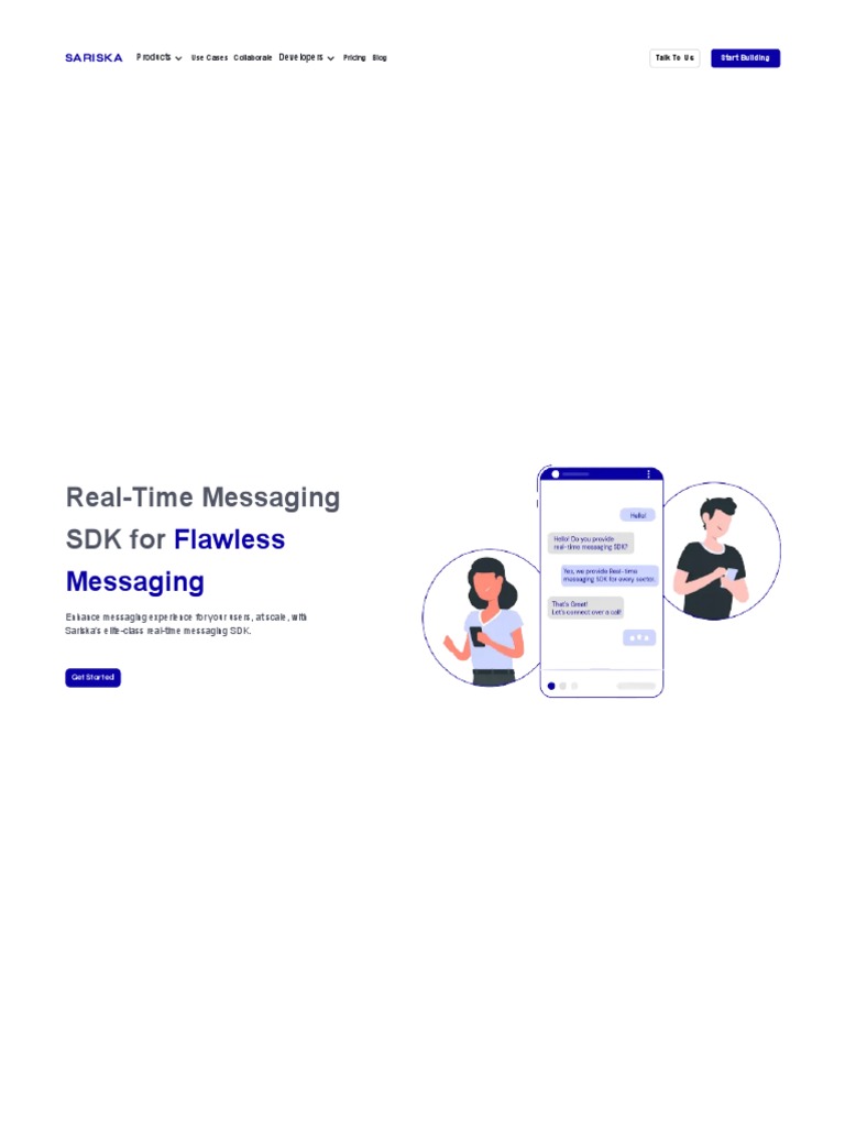 WWW Sariska Io Product Real Time Messaging | PDF | Communication | Software Development Kit