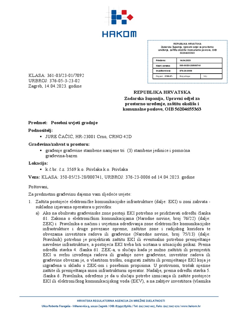 Uvjeti Gradnje | PDF