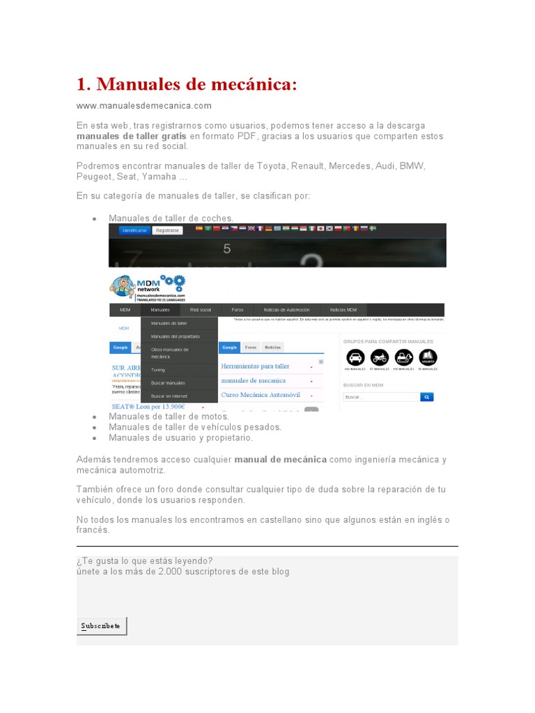 Manuales Taller Pdf Coche Esquivar