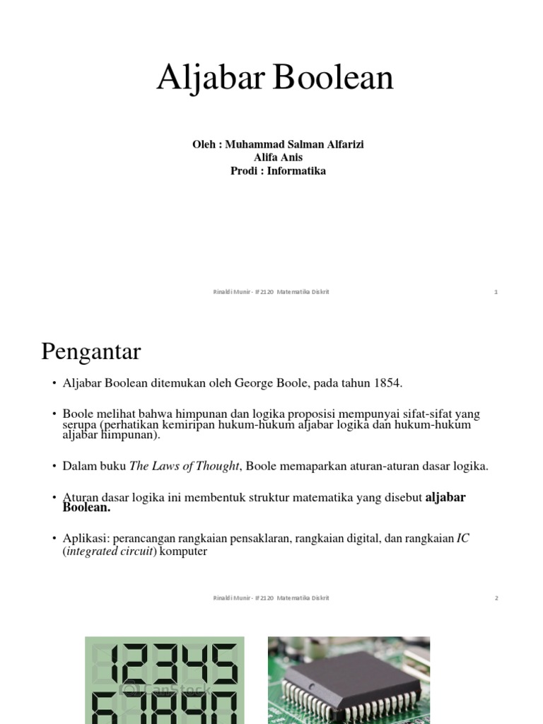 Aljabar Boolean: Definisi dan Hukum | PDF