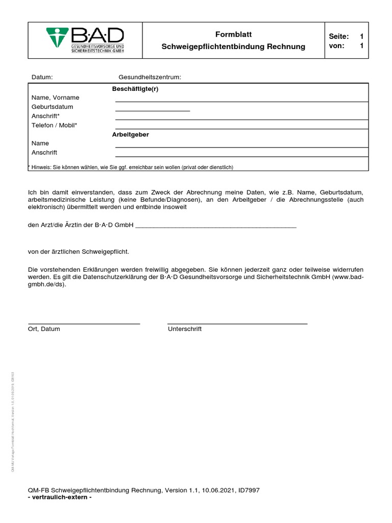 Einwilligung Datenaustausch Abrechnung | PDF