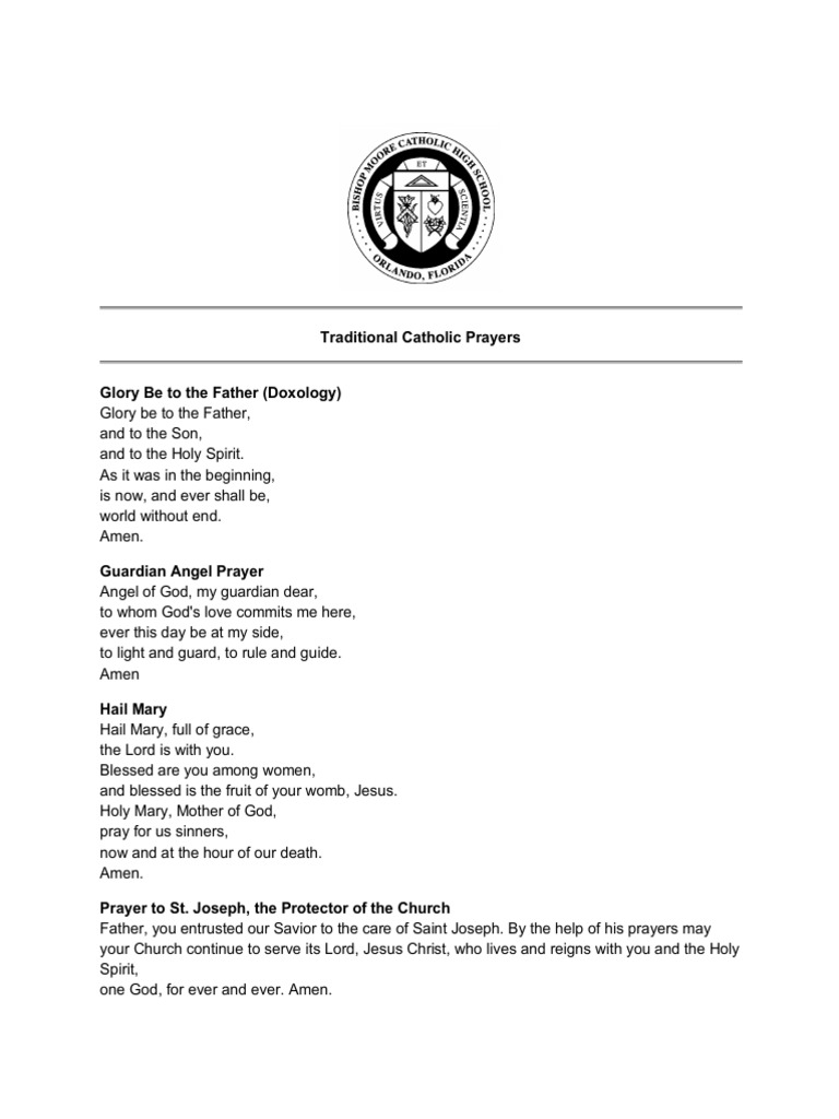 Traditional Catholic Prayer Collection | PDF | Lord's Prayer | God The ...