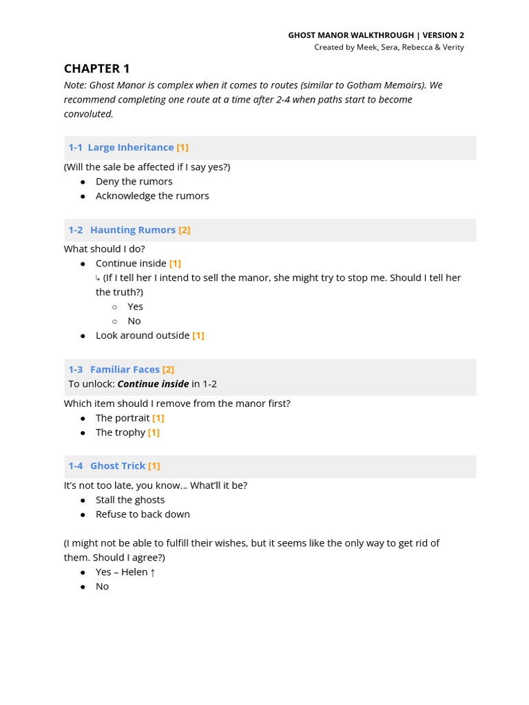 Ghost_Manor_Walkthrough | PDF