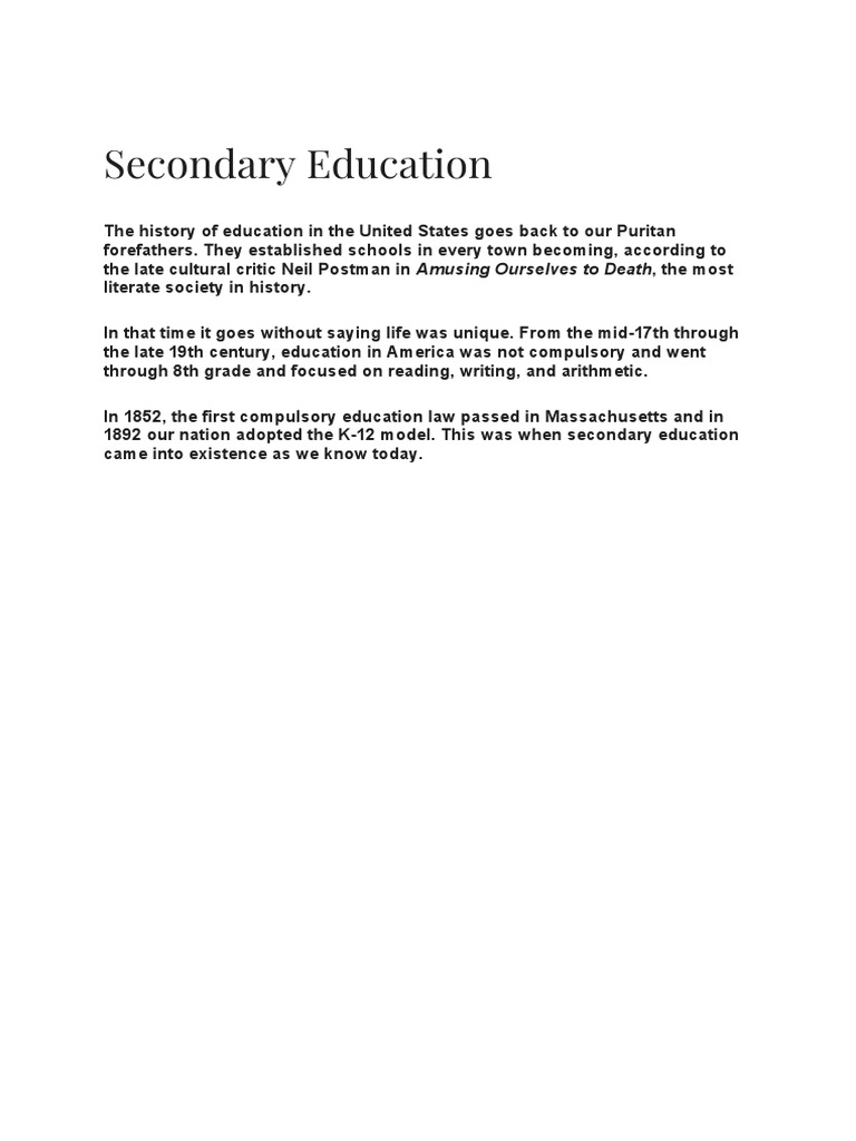Secondary Education PDF