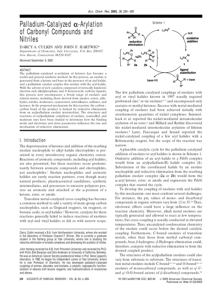 Alpha Arylation - Carbonyls Nitriles PD | PDF