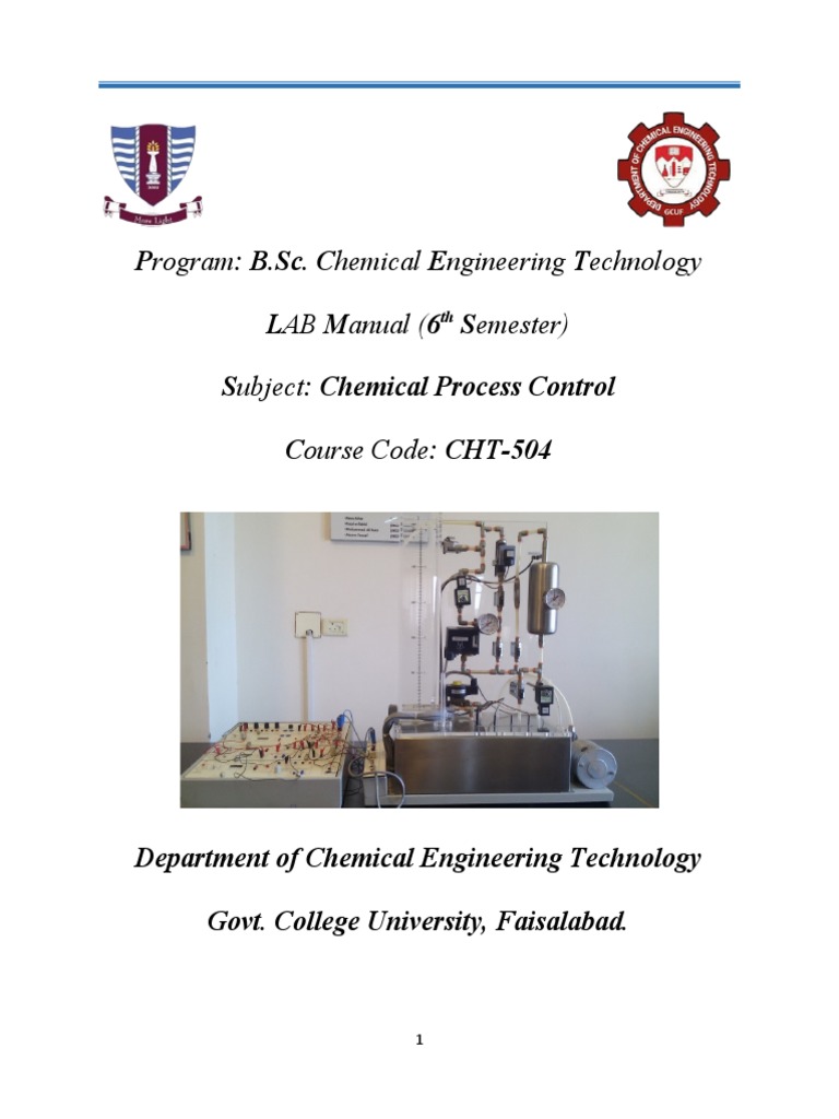Lab Manual Process Control GCUF-1 | PDF | Process Control | Electrical Engineering