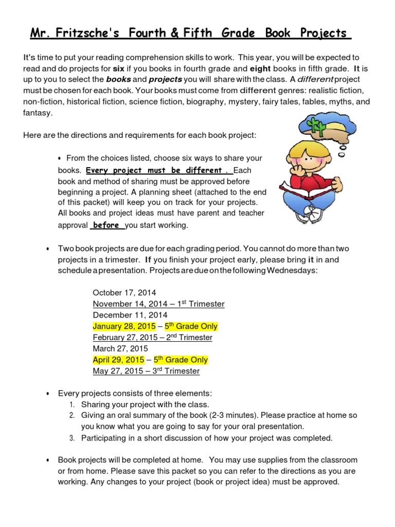 Fourth & Fifth Grade Book Projects | PDF | Books | Poetry