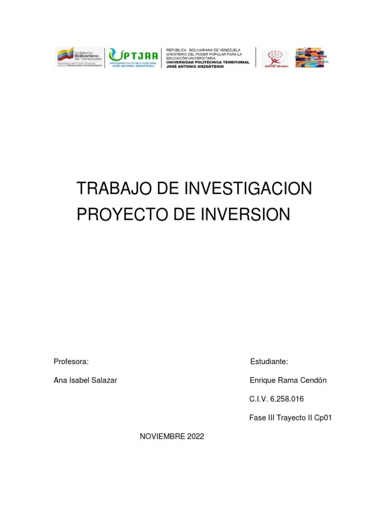 Proyecto de Inversion | PDF