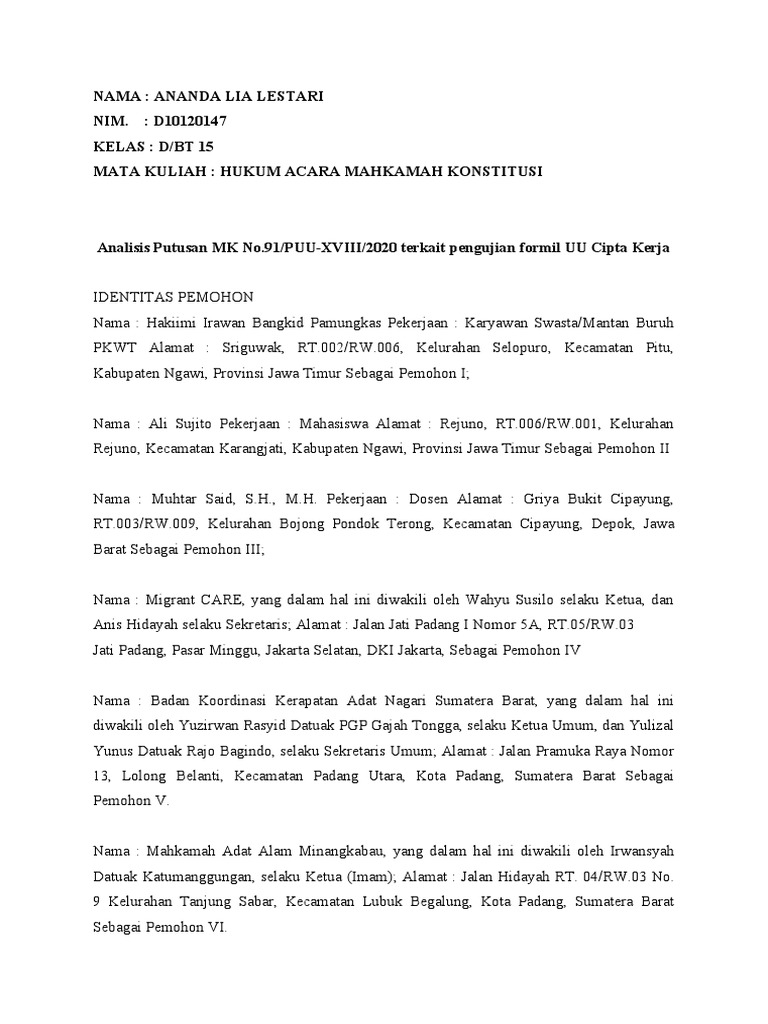 MK - Ananda Lia Lestari | PDF