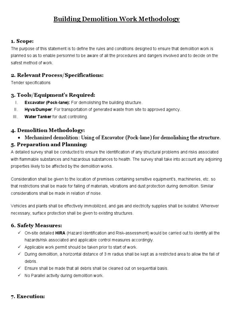 MS_ Building_Demolition_work | PDF | Demolition | Hazards