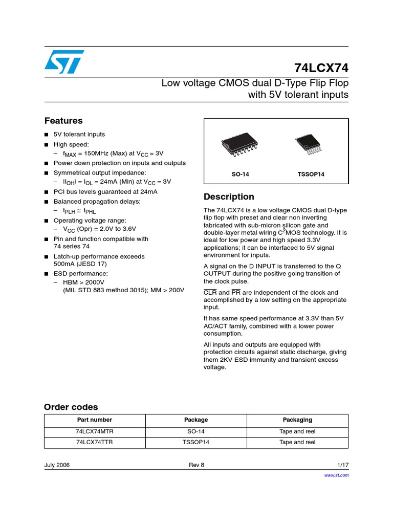Datasheet lcx74) | PDF | Computers