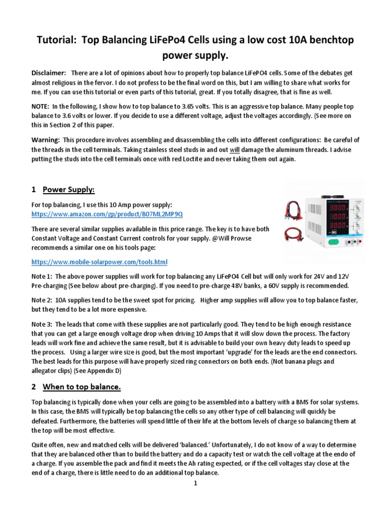 Top Balance Tutorial | PDF | Power Supply | Battery Charger
