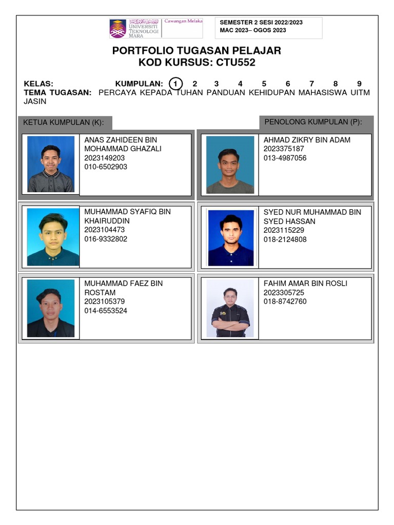 Portfolio Tugasan Pelajar | PDF