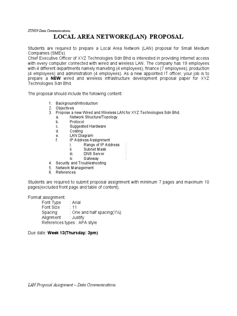 Individual Assignment - LAN Proposal ITT459 | Download Free PDF | Computer Network | Local Area ...