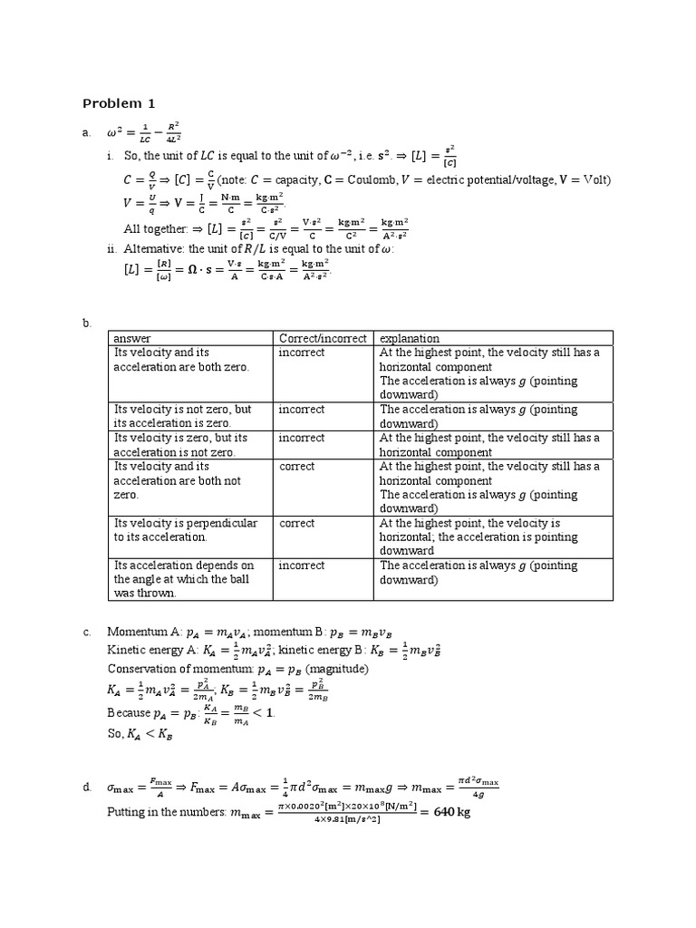 Physics Final Exam Answers Guide | PDF