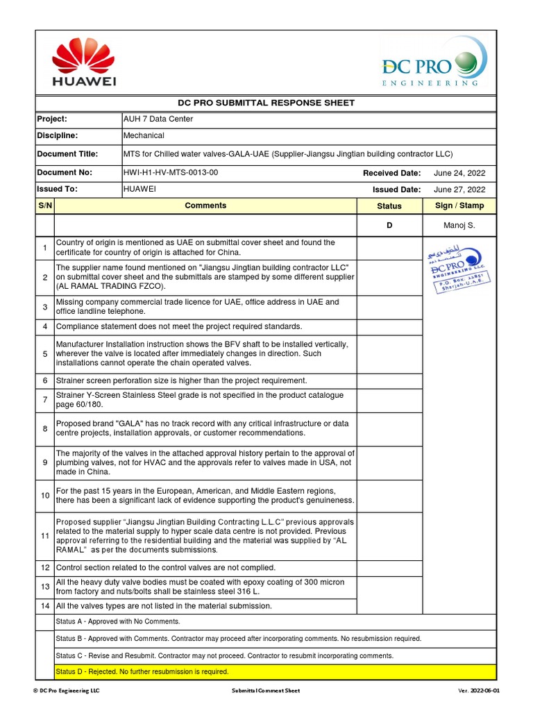 Material Submittal For Chilled Water Valves (Gala) | PDF | Valve
