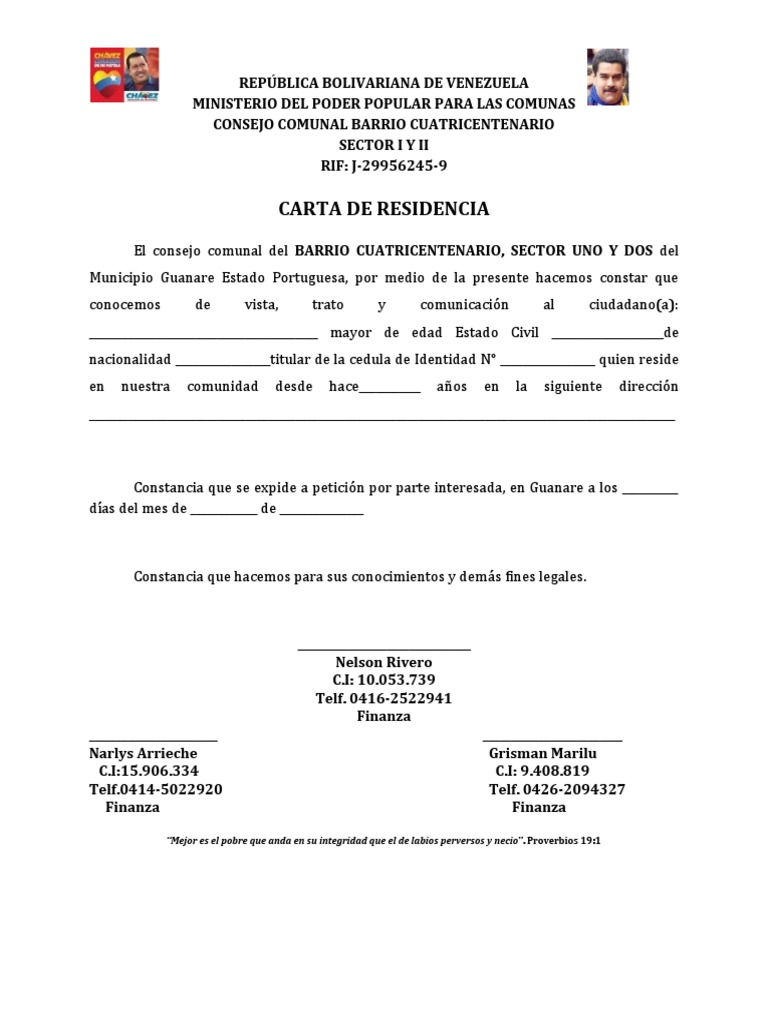 1 Constancia de Residencia | PDF