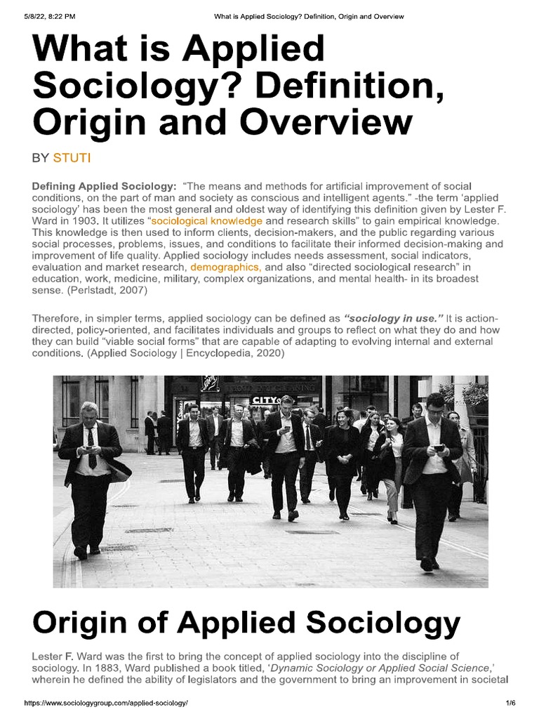 Applied Sociology and Current Debate | PDF